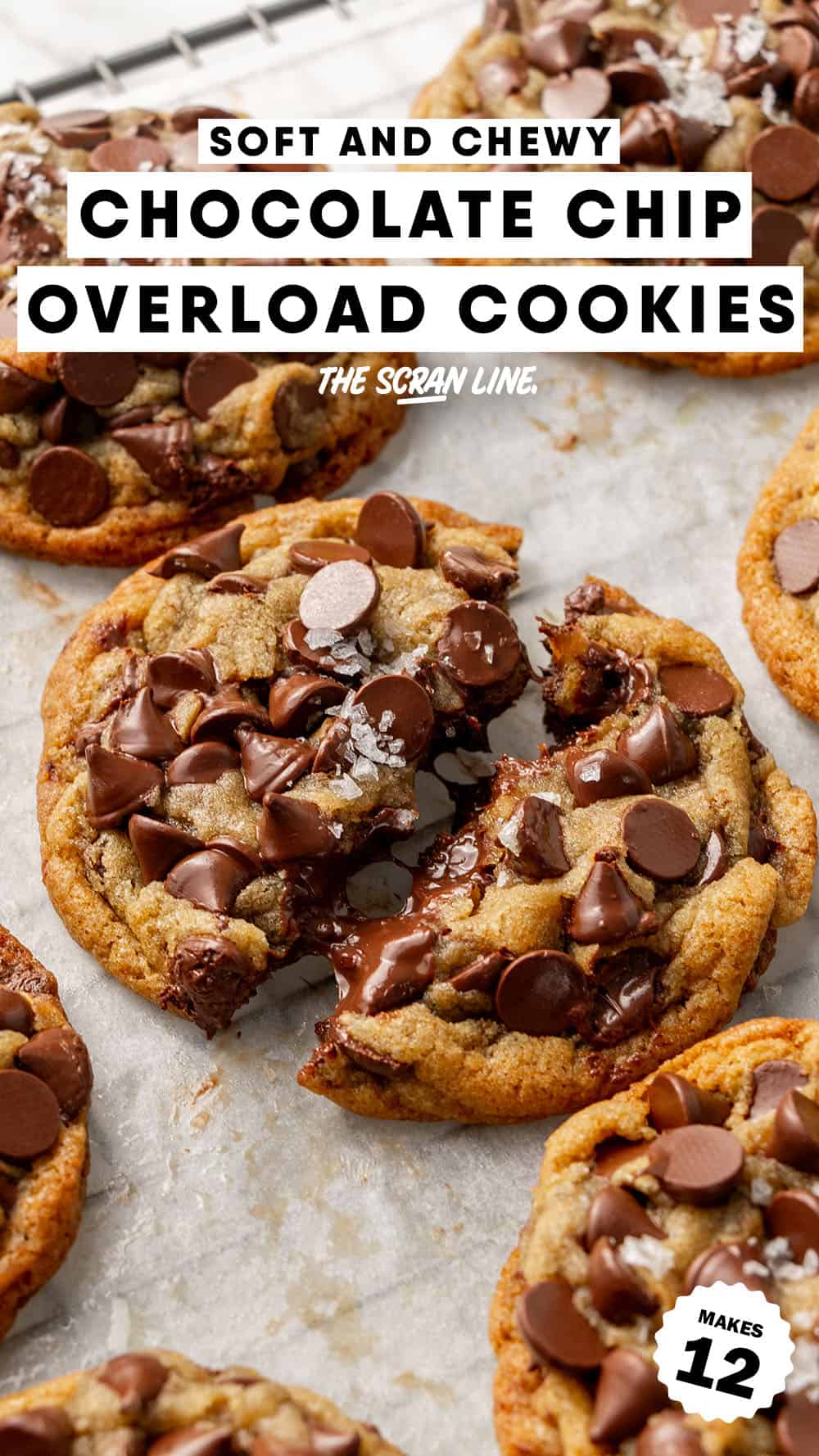 Thick And Chewy Chocolate Chip Overload Cookies - The Scran Line