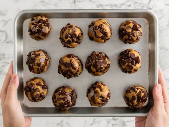 Thick And Chewy Chocolate Chip Overload Cookies - The Scran Line