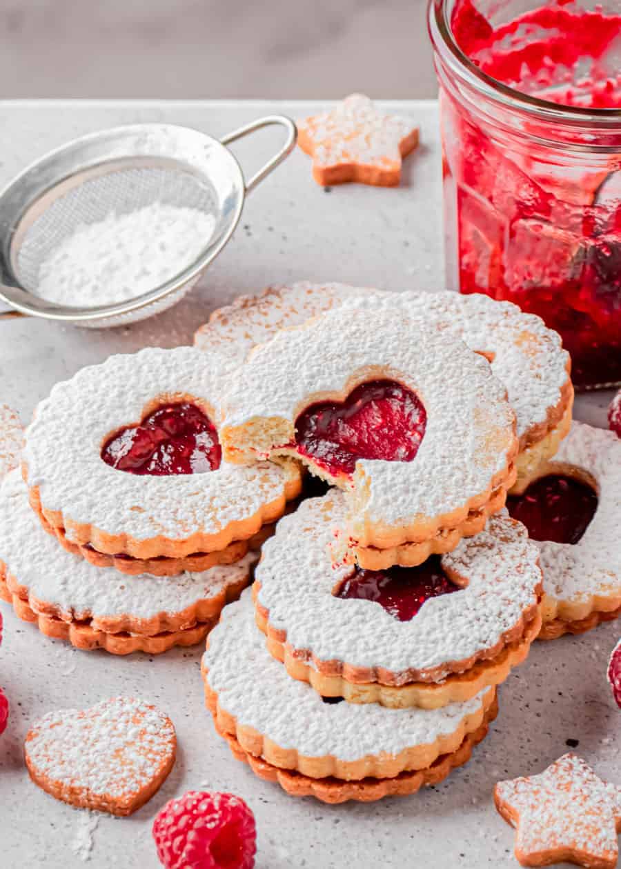 Raspberry Linzer Cookies - The Scran Line