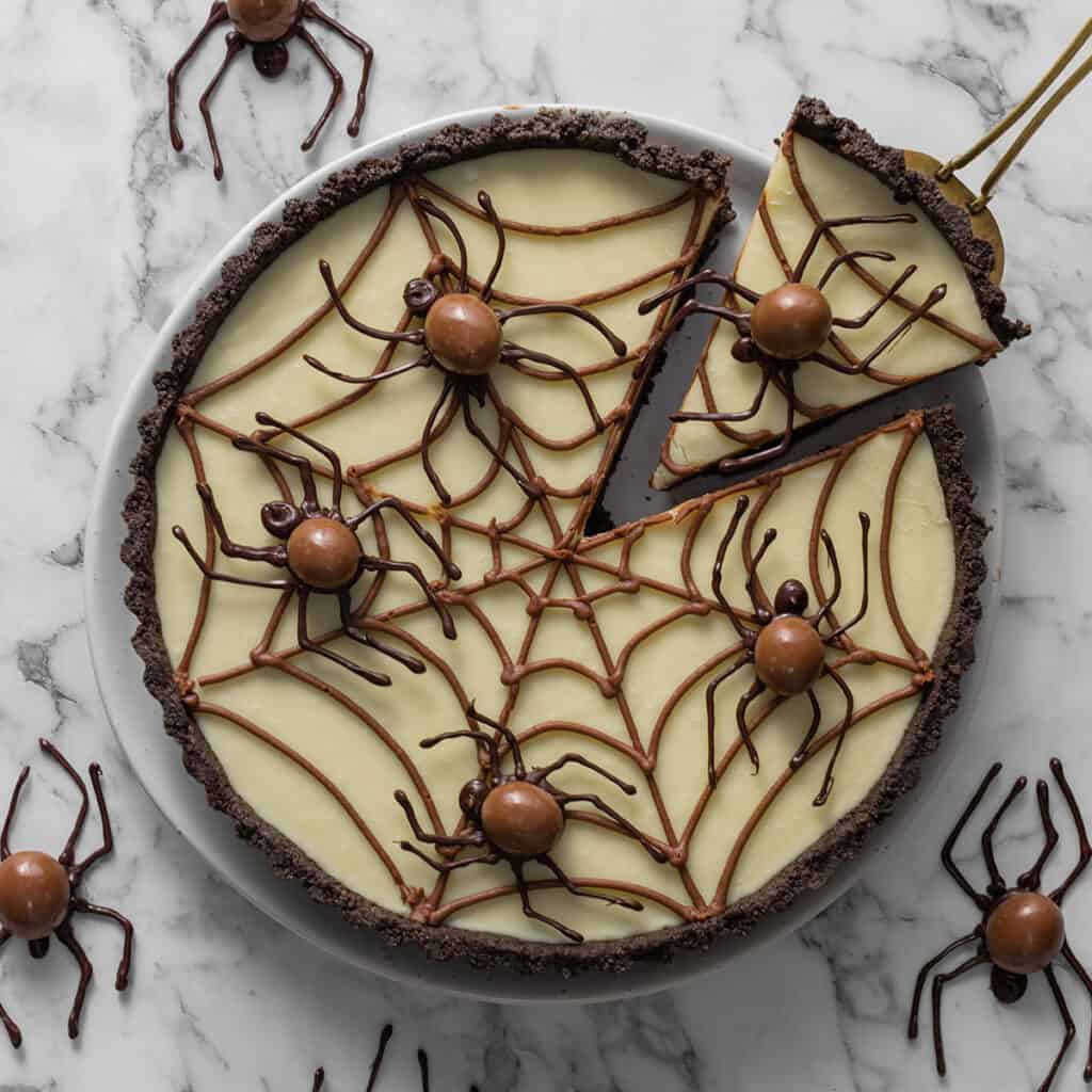 Halloween Spiderweb Chocolate Tart - The Scranline