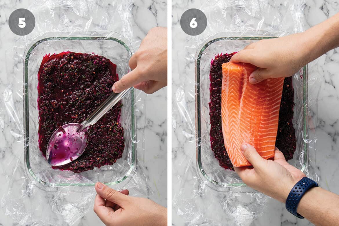 Beetroot Cured Salmon (Gravlax) - The Scranline