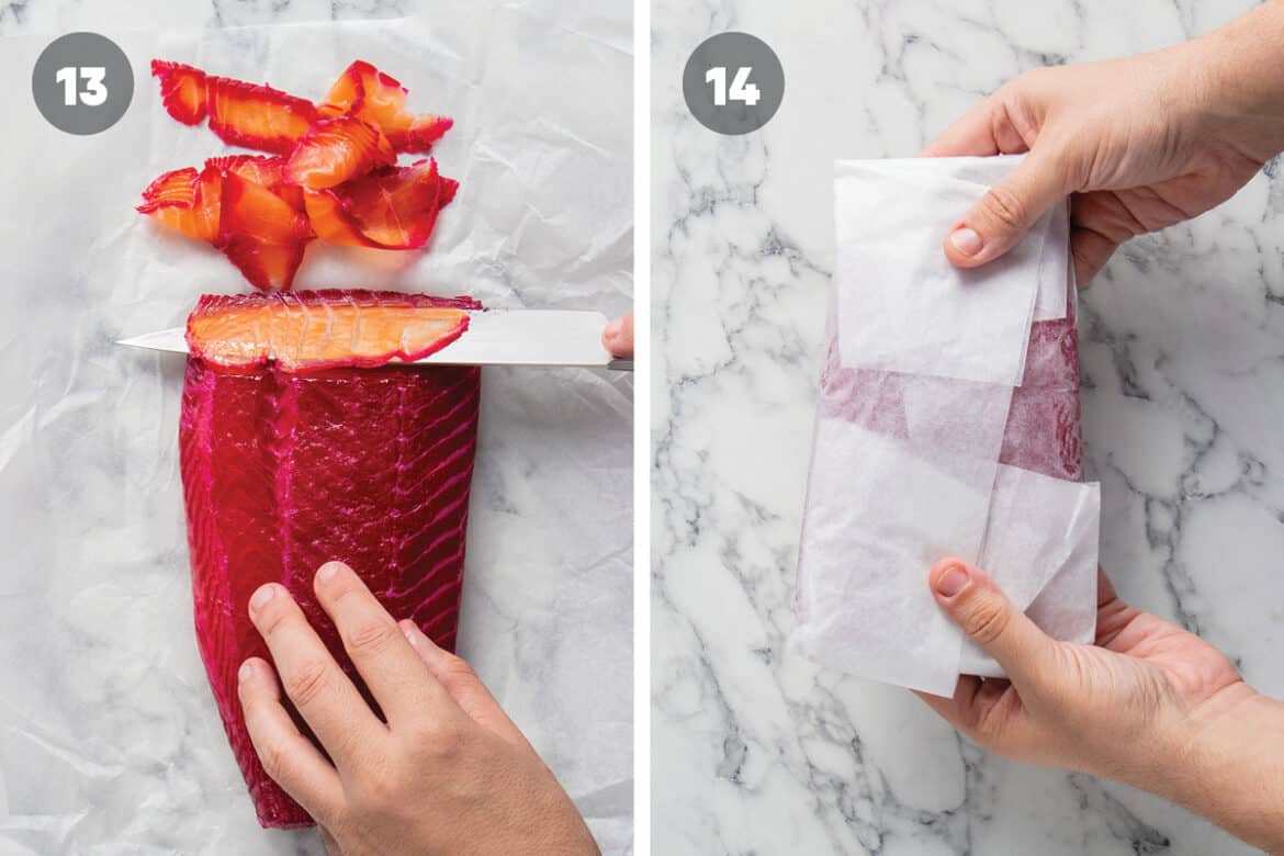 Beetroot Cured Salmon (Gravlax) - The Scranline