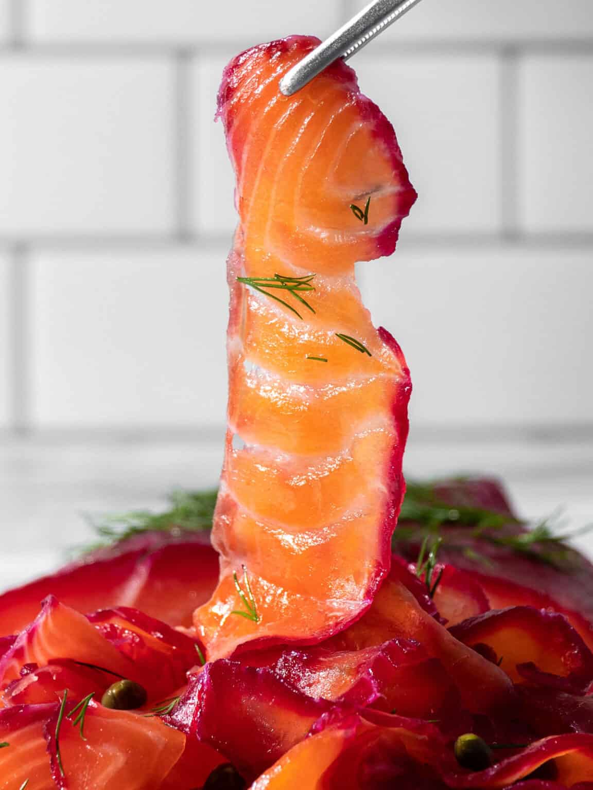 Beetroot Cured Salmon (Gravlax) - The Scranline