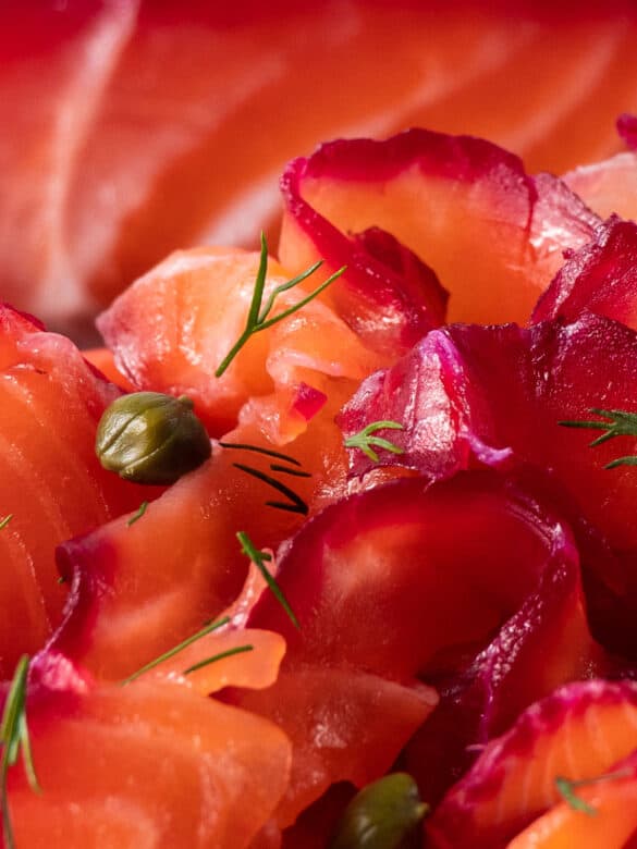 Beetroot Cured Salmon (Gravlax) - The Scranline