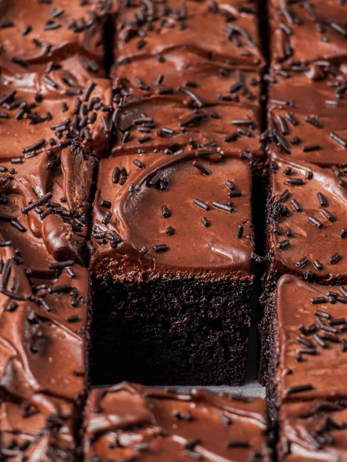 Easy Moist Chocolate Sheet Cake with Velvety Smooth Frosting