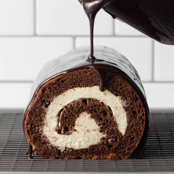 Soft Chocolate Swiss Roll Cake (No-Fail) - The Scranline
