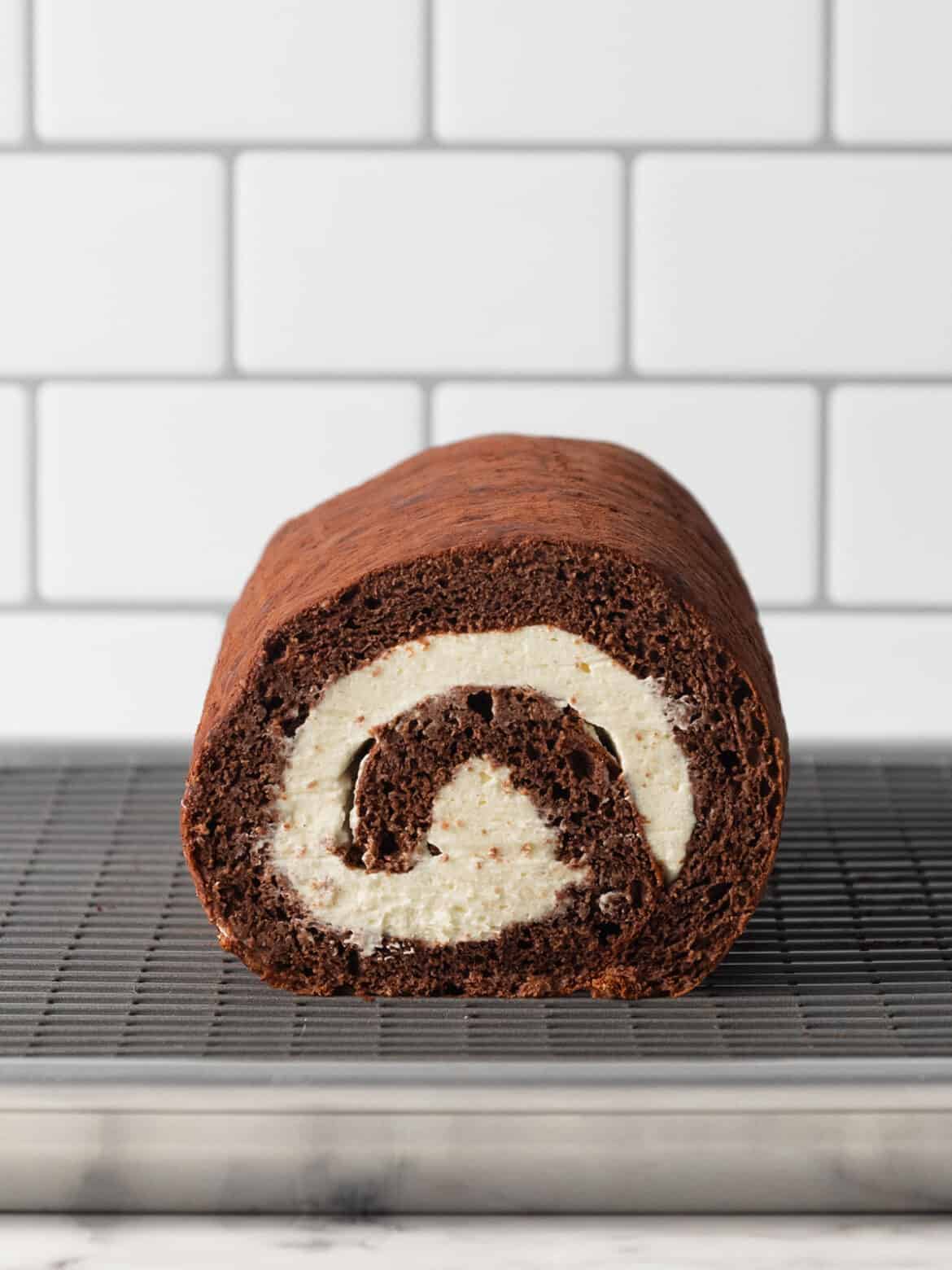Soft Chocolate Swiss Roll Cake (No-Fail) - The Scranline