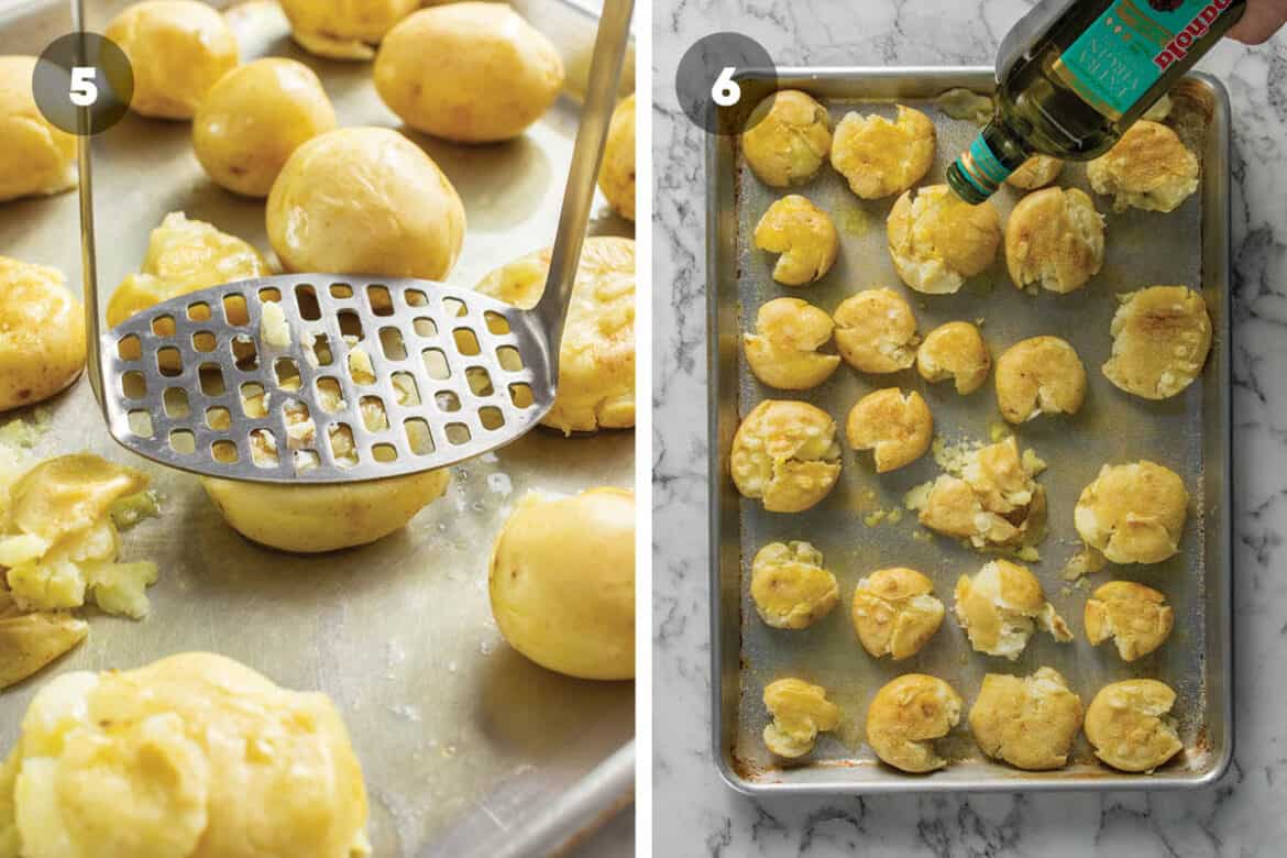 Crispy Smashed Baked Potatoes - The Scranline