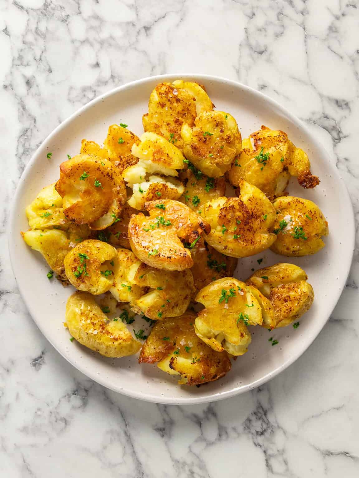 Crispy Smashed Baked Potatoes - The Scranline