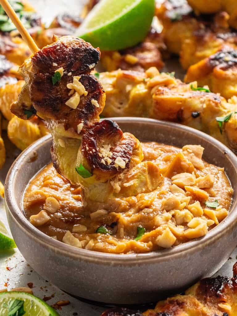 Thai Chicken Satay Skewers - The Scranline