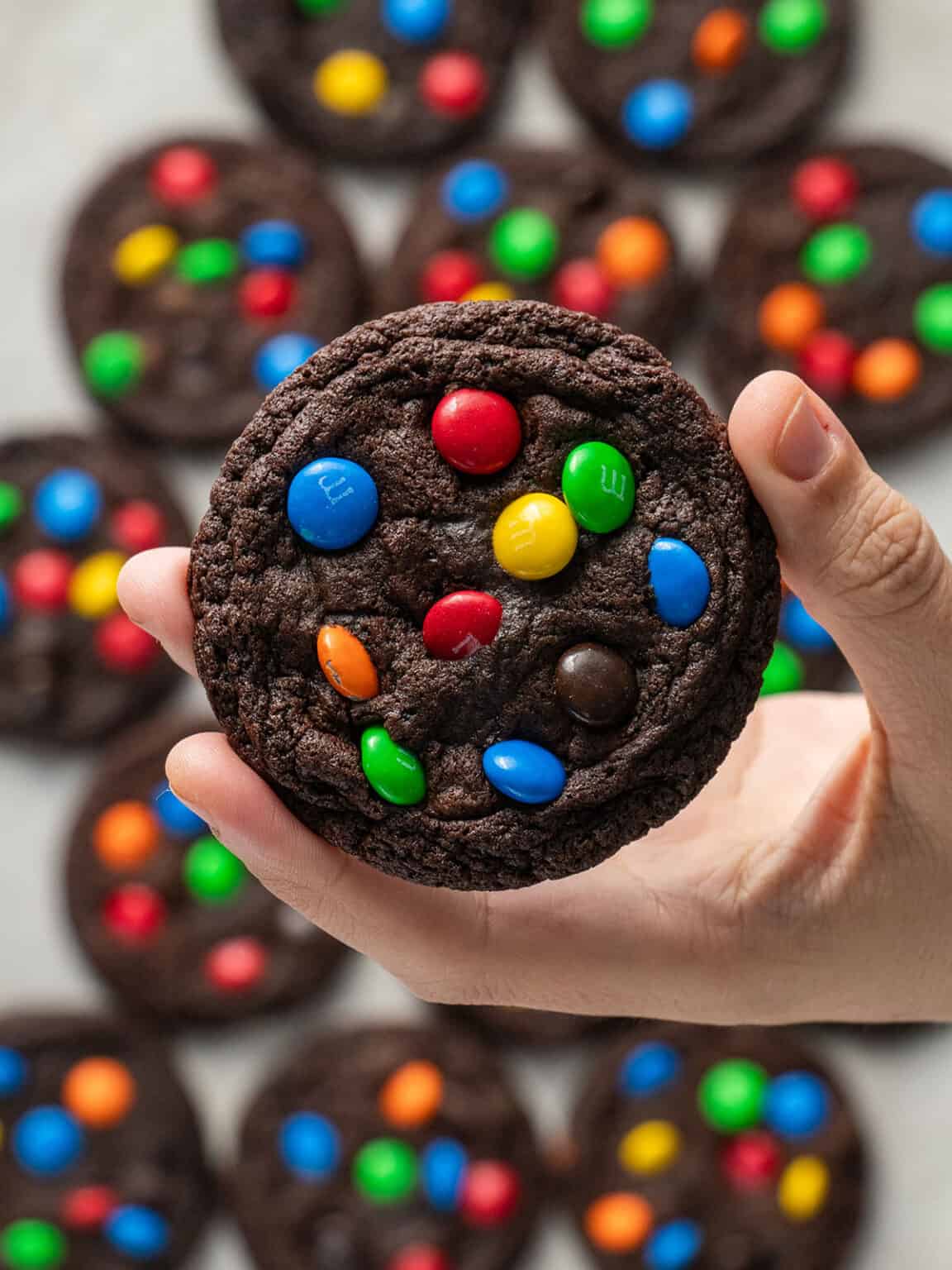 Rainbow Chocolate M&M Cookies - The Scranline
