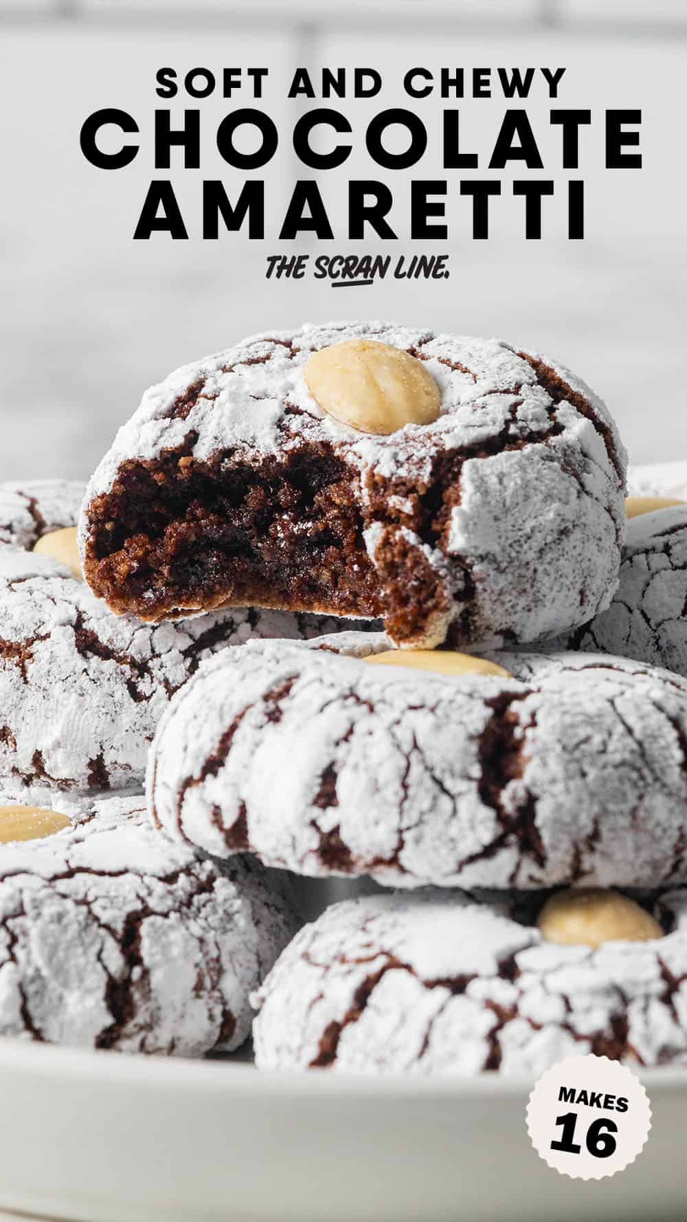 Chocolate Amaretti Cookies - The Scranline