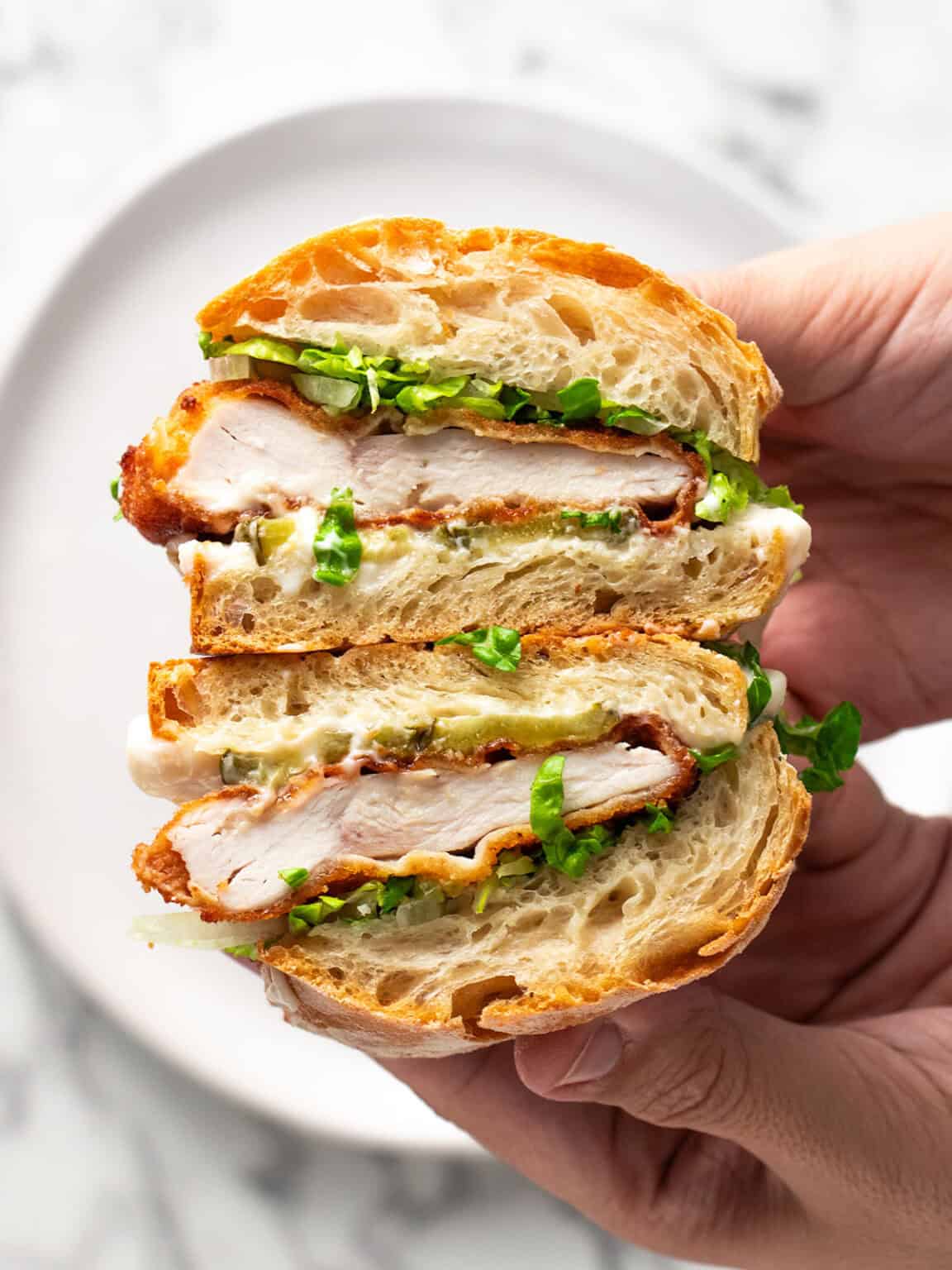 Crispy Chicken Schnitzel Sandwich - The Scranline