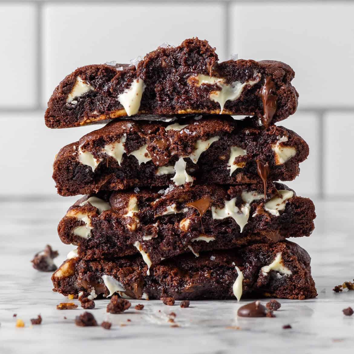 Thick and Chewy Triple Chocolate NYC Cookies - The Scranline
