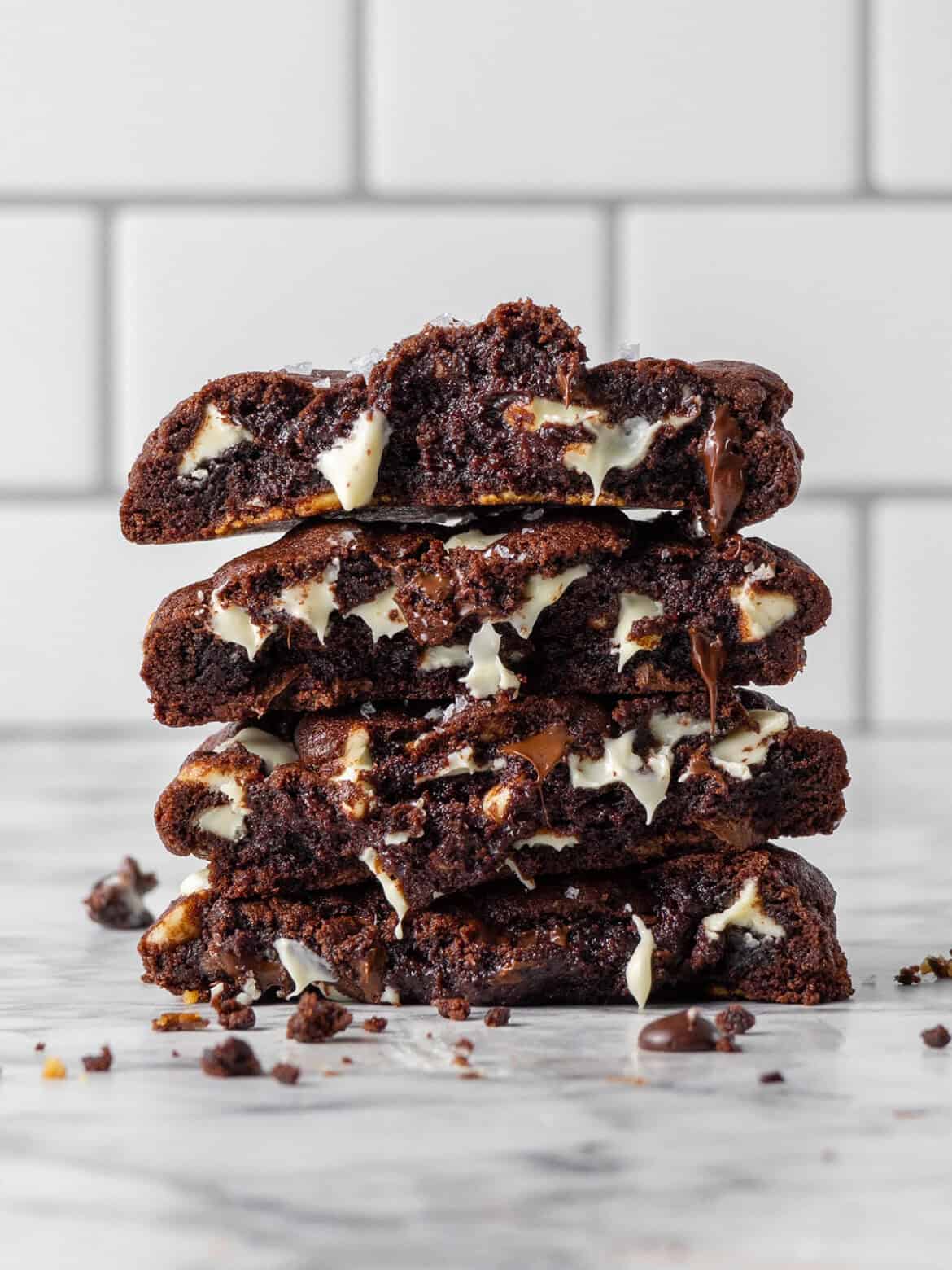 Thick and Chewy Triple Chocolate NYC Cookies - The Scranline