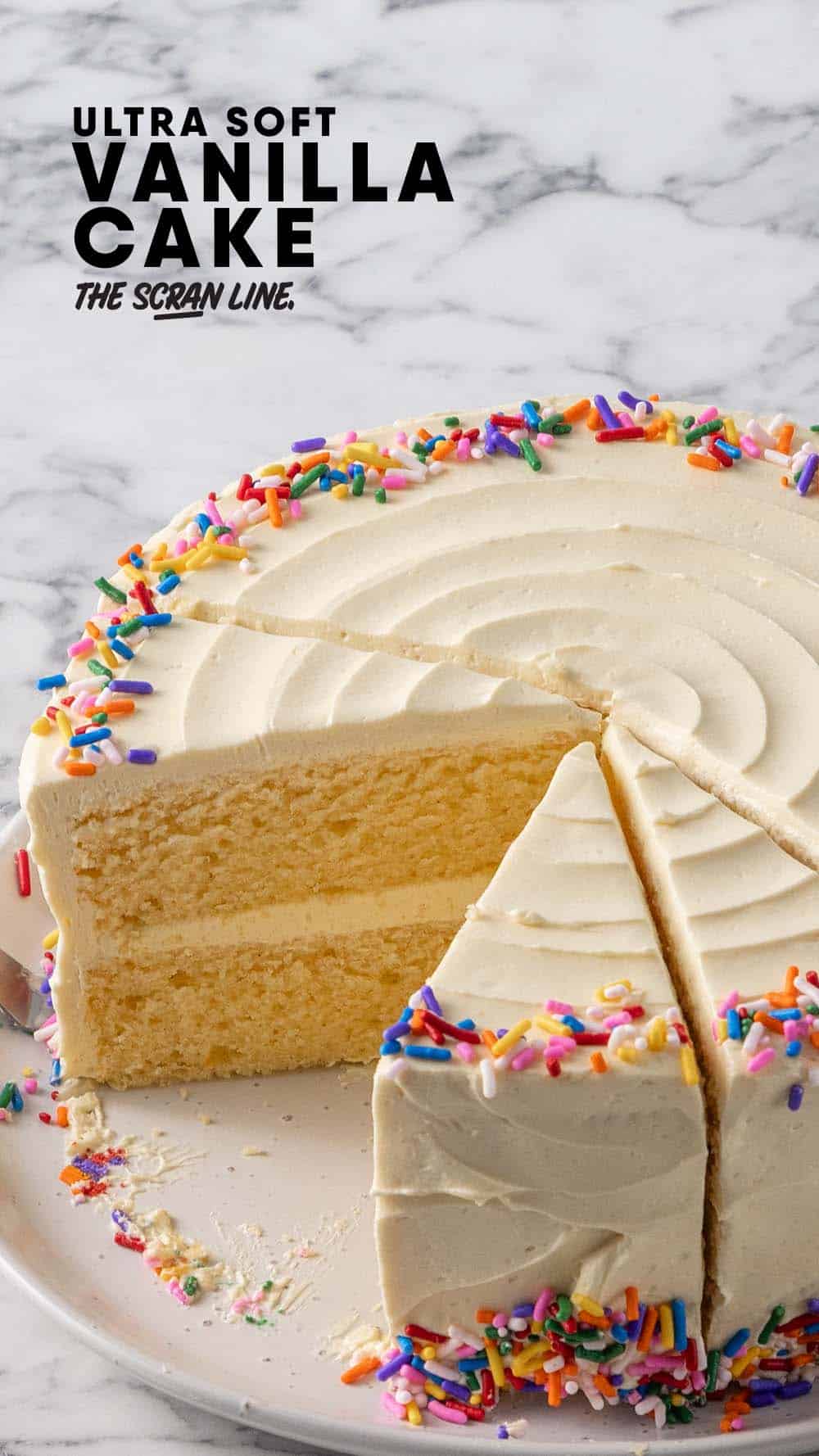 Soft Bakery-Style Vanilla Cake Recipe - The Scranline