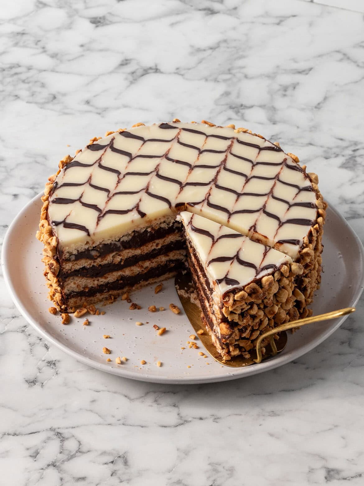 Hazelnut And Chocolate Layer Cake (Hungarian Esterhazy Torte)